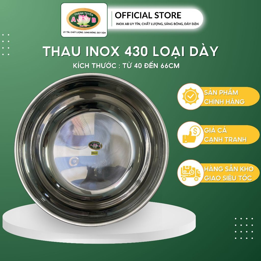 Thau Inox Lớn Từ 40 Đến 66cm- Thau Inox , Thau Trộn, Thau Giặt Đồ, inox ...
