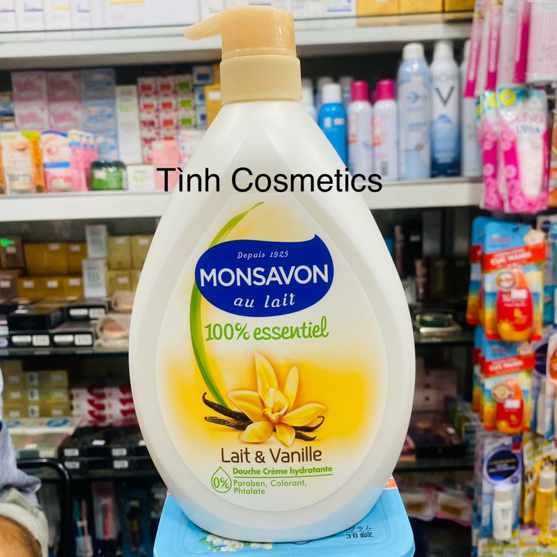 Sữa Tắm Monsavon 1L,Chiết Xuất Sữa và Hoa Vani 1L,sữa tắm dưỡng ẩm mịn da, giữ mùi thơm lâu ...