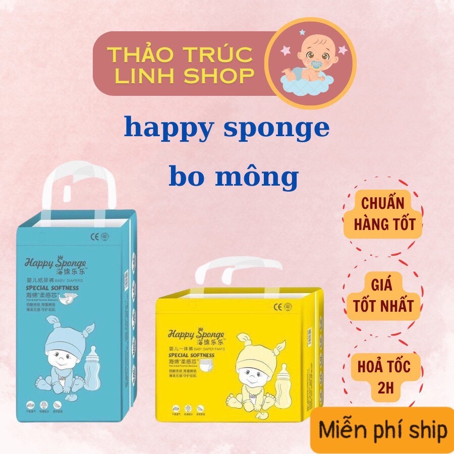 Tã/Bỉm HAPPY SPONGE bo mông nội địa Trung xuất NHẬT quần / dán đủ size ...