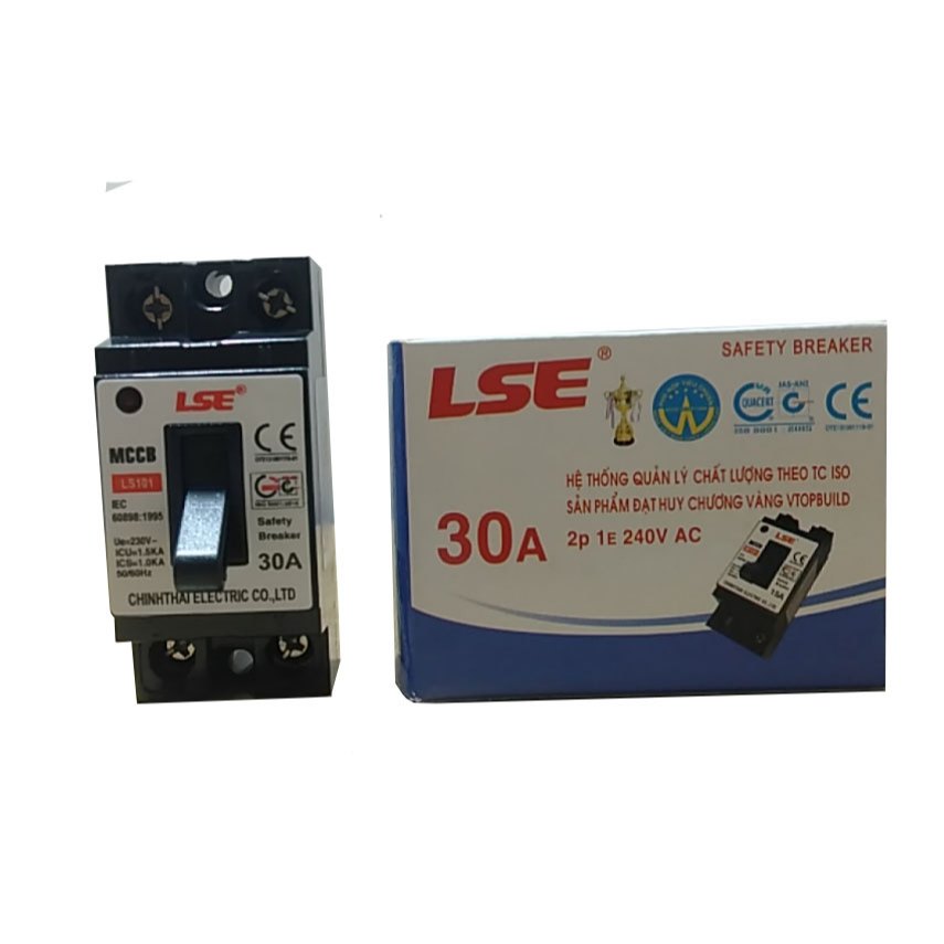 Cầu dao an toàn LS101 (2P 1E 240V AC - 15A 20A 30A 40A) - Có đèn báo ...