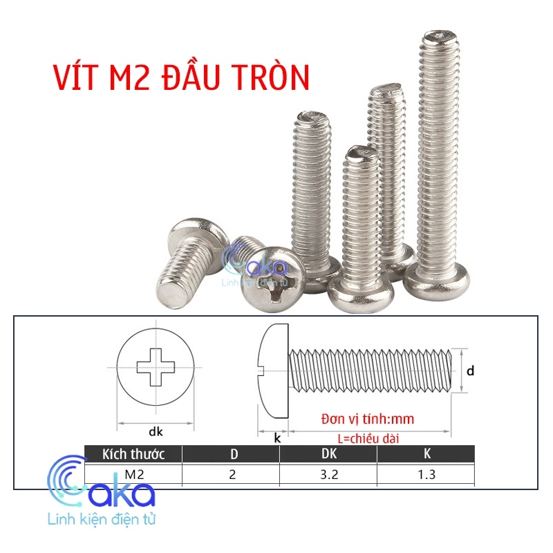 Vít m2 đầu tròn bake chữ thập thân bulong thép carbon | Shopee Việt Nam