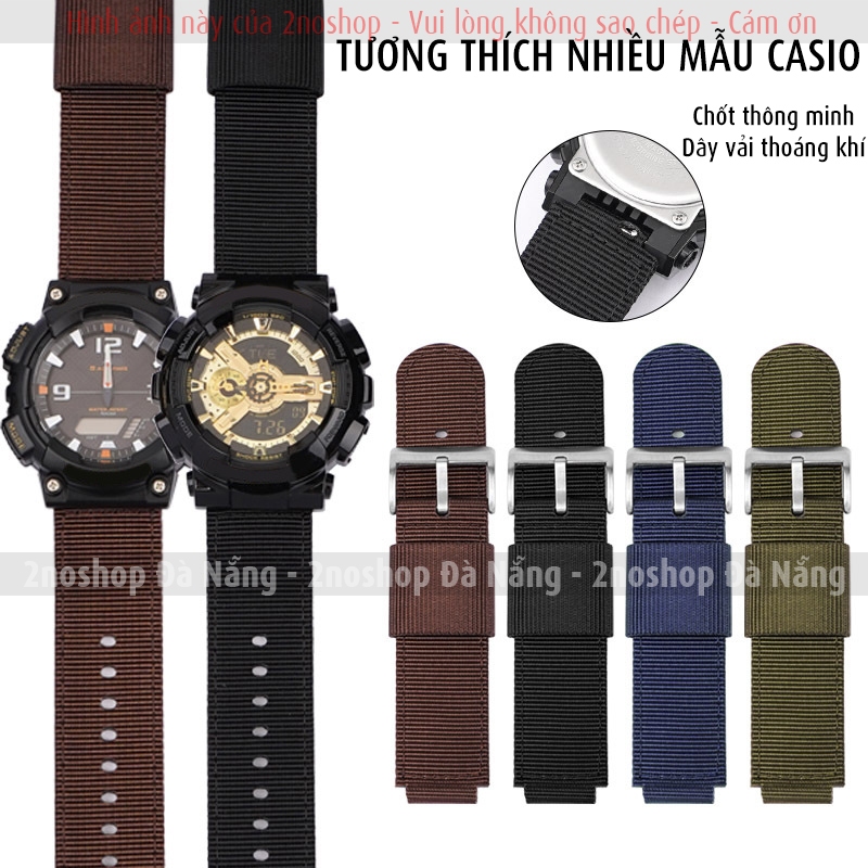 Dây vải canvas size 18mm thay thế cho đồng hồ CASIO AE-1000 AE-1200 SGW ...