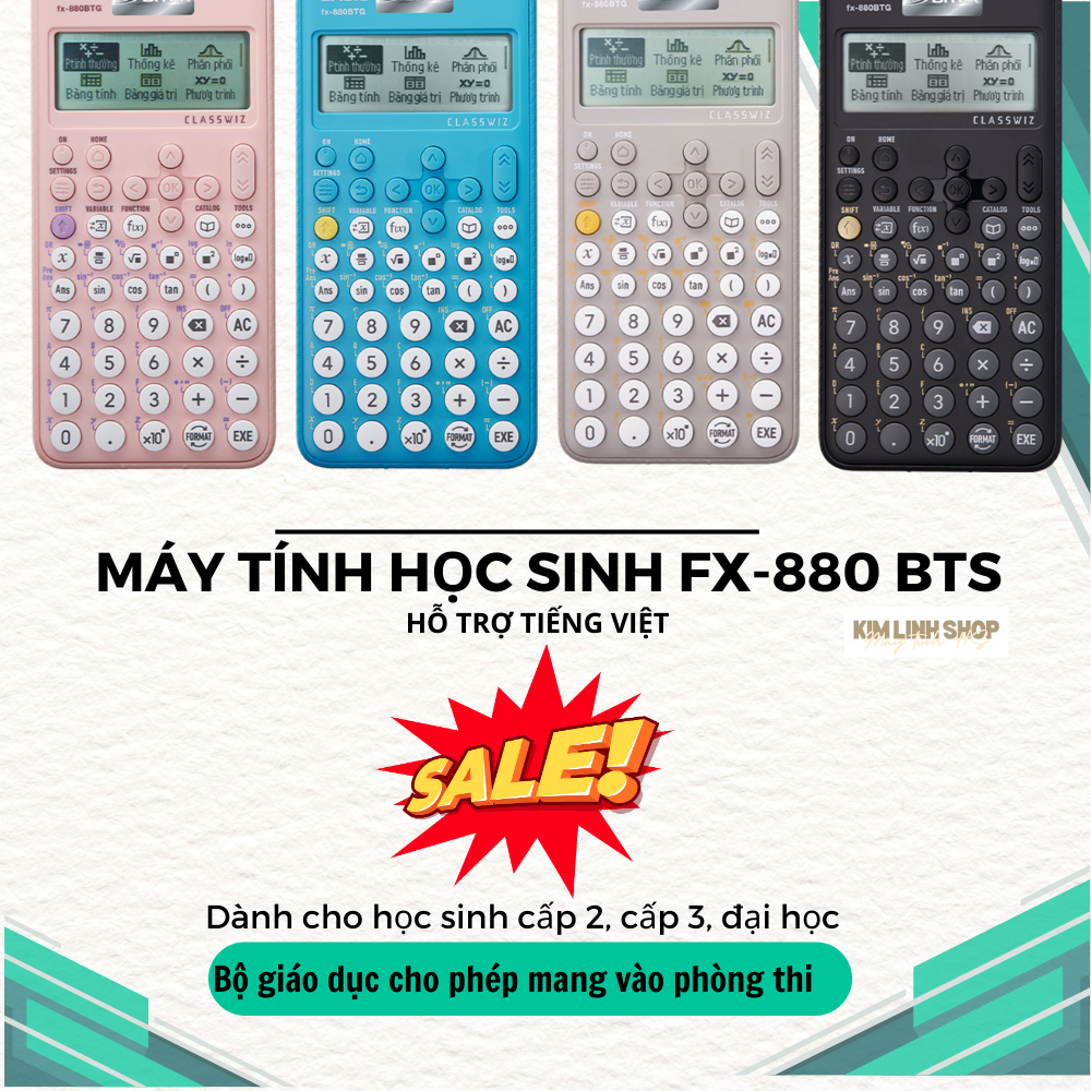 Máy tính Fx880BTG, Máy tính học sinh Fx880 đời mới, chíp xử lý cao cấp ...