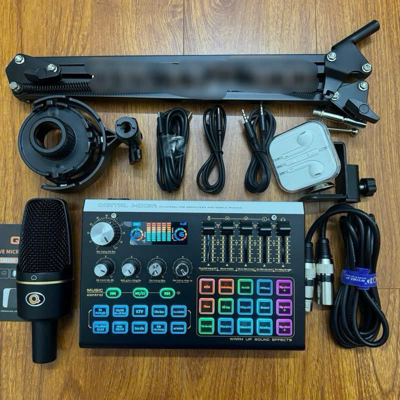 Combo thu âm livestream Sound Card X9 bản 2025 Bản kèm Mic AQTA Q6 mới ...