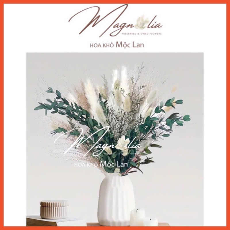 Set hoa khô boho cỏ cây hoa lá tự nhiên cắm lọ decor trang trí văn ...