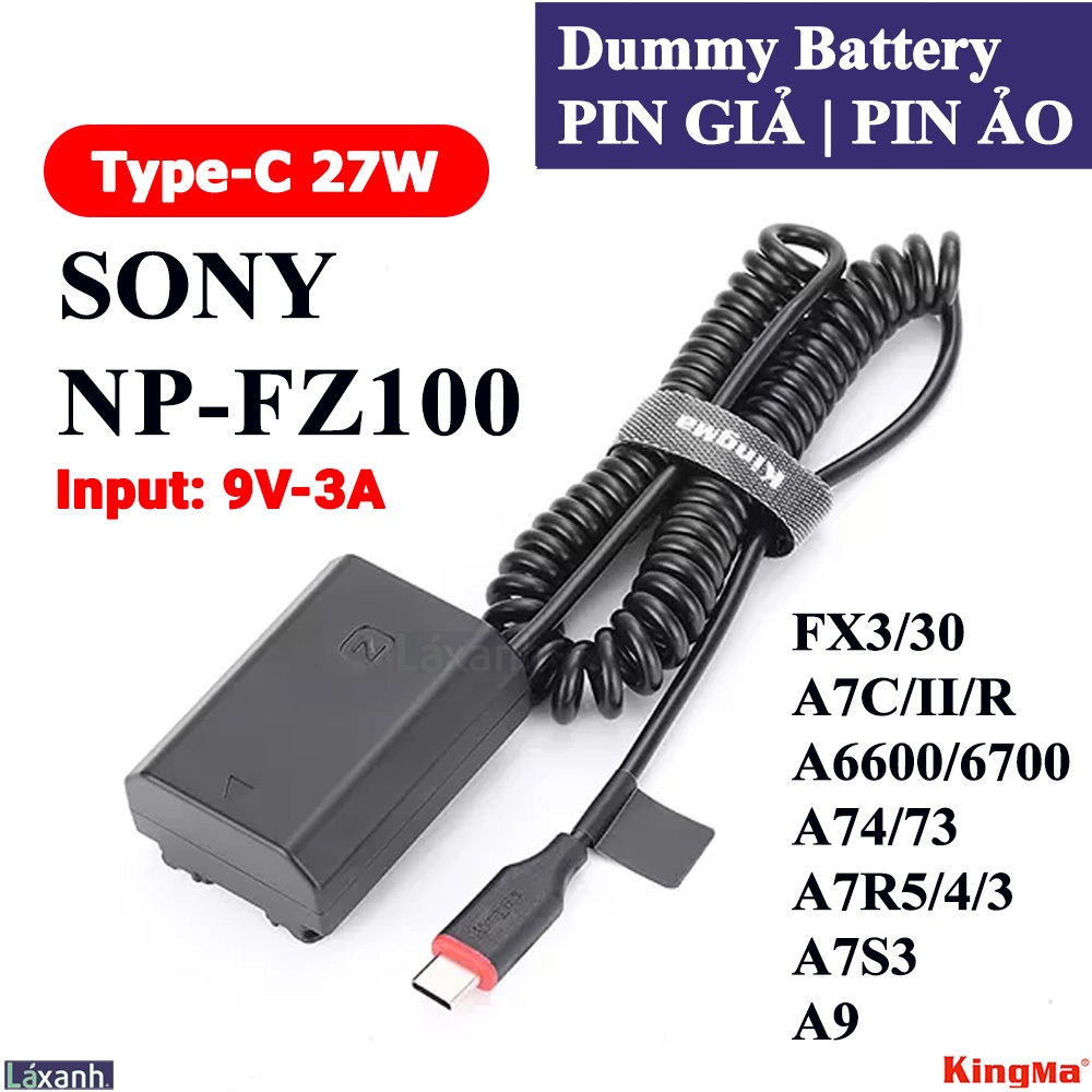 Dummy Type-C Sony FZ100 | Pin giả pin ảo pin dummy battery Sony A1 FX3 ...