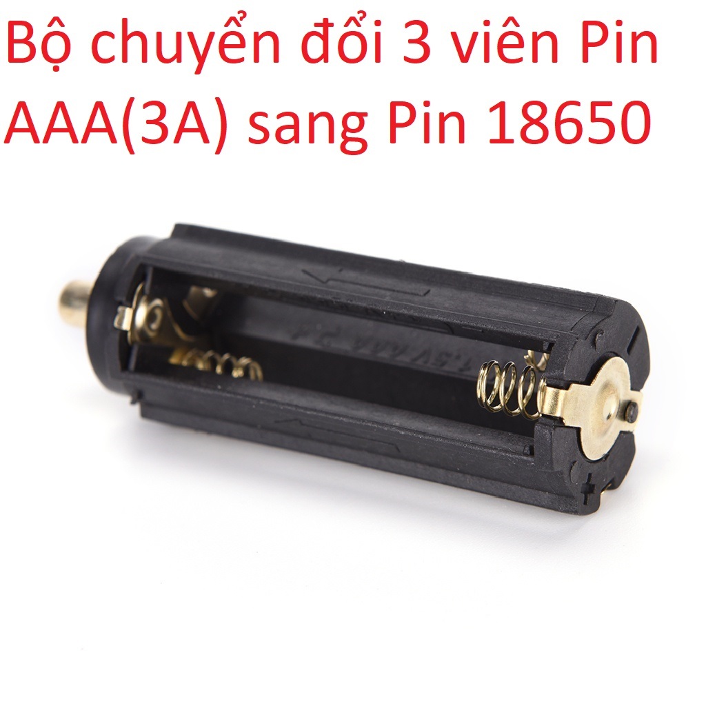 1 khay chuyển đổi 3 pin AAA - 3A sang Pin 18650 cho đèn pin dã ngoại ...