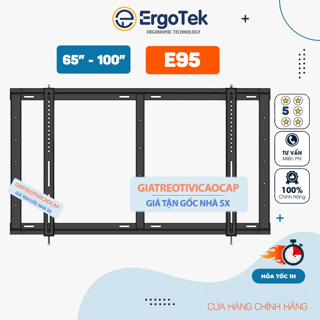 [Tải Trọng 80Kg] Giá Treo Tivi Sát Tường ErgoTek E95 65 - 75 - 85 - 90 - 100 Inch - Giá Treo ...