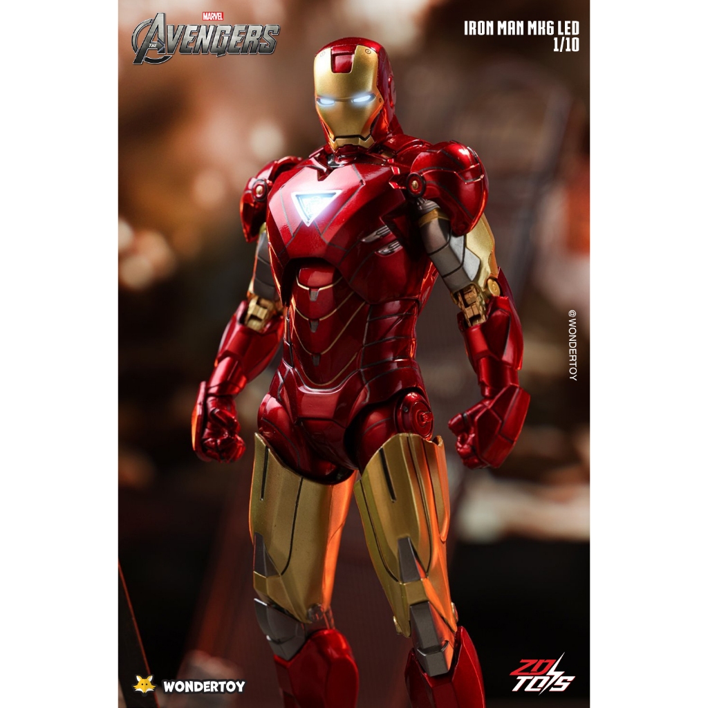 Mô Hình Chính Hãng ZD Toys Marvel Iron Man Mark 6 (MK6) Led 1/10 Action ...