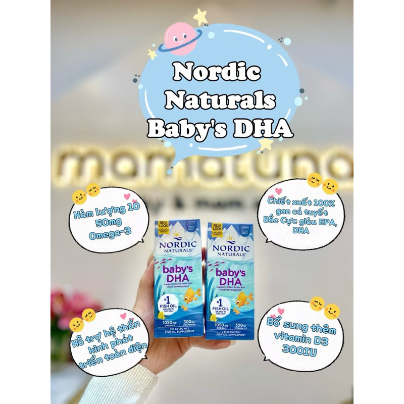 Siro DHA NORDIC BABY,bổ sung DHA Omega 3 kèm Vitamin D3 60ml Mỹ bay air ...