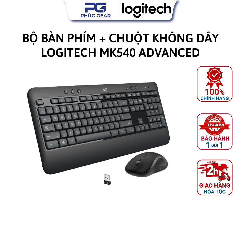 Bộ Bàn Phím + Chuột Không Dây Logitech MK540 Advance - Bảo hành 12 ...