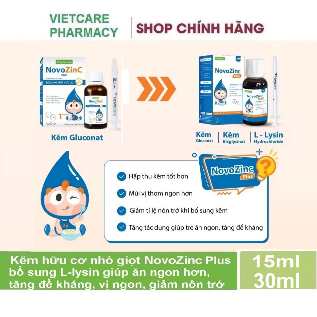 [SẴN] NovoZinC plus drops - Kẽm hữu cơ nhỏ giọt giúp ăn ngon, tiêu hoá ...
