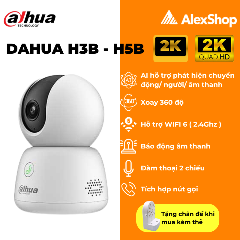 [3MP-5MP] Camera Dahua Hero B1 H3B-H5B, Có Nút Gọi, Xoay 360 Độ, Tích ...
