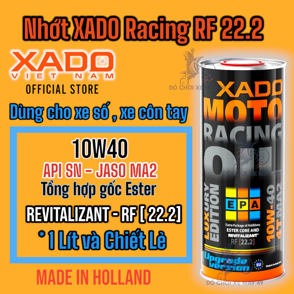 Dầu Nhớt XADO Moto Racing 10W40 Cho Xe Số 1 Lít và Chiết lẻ | Shopee ...