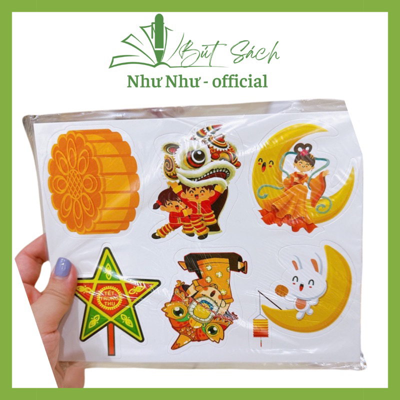 Sticker trung thu cài bút và kẹo ( tệp 60 cái ) | Shopee Việt Nam