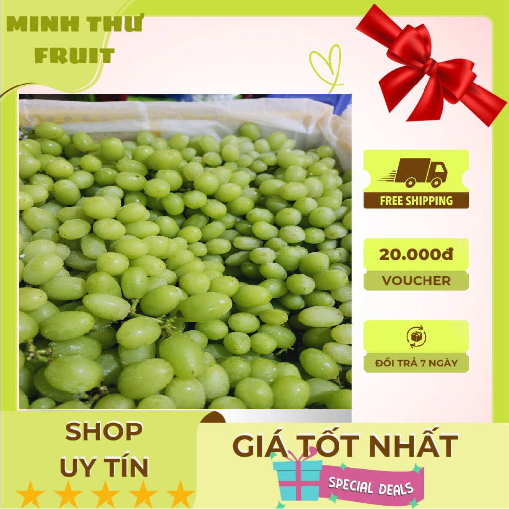 [Ship Hỏa Tốc HCM 1-2 giờ ] 0.5 kg nho xanh.( vị chua nhẹ ) | Shopee Việt Nam
