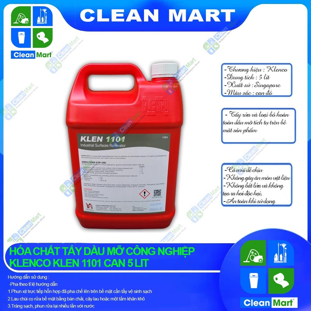 [KLEANCO] Hóa Chất Tẩy Dầu Mỡ Công Nghiệp Klenco Klen 1101 Can 5L ...