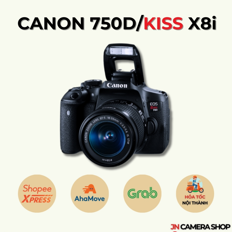 Bộ máy ảnh DSLR Canon 750D/Kiss X8i + Lens Kit 18-55mm | Shopee Việt Nam