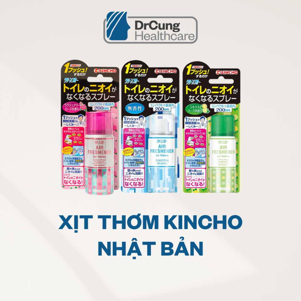 DR CUNG Xịt Khử Mùi Phòng Vệ Sinh KINCHO Nhật Bản - Khử Mùi Phòng Vệ Sinh, Bồn Cầu (Lọ 45ml ...