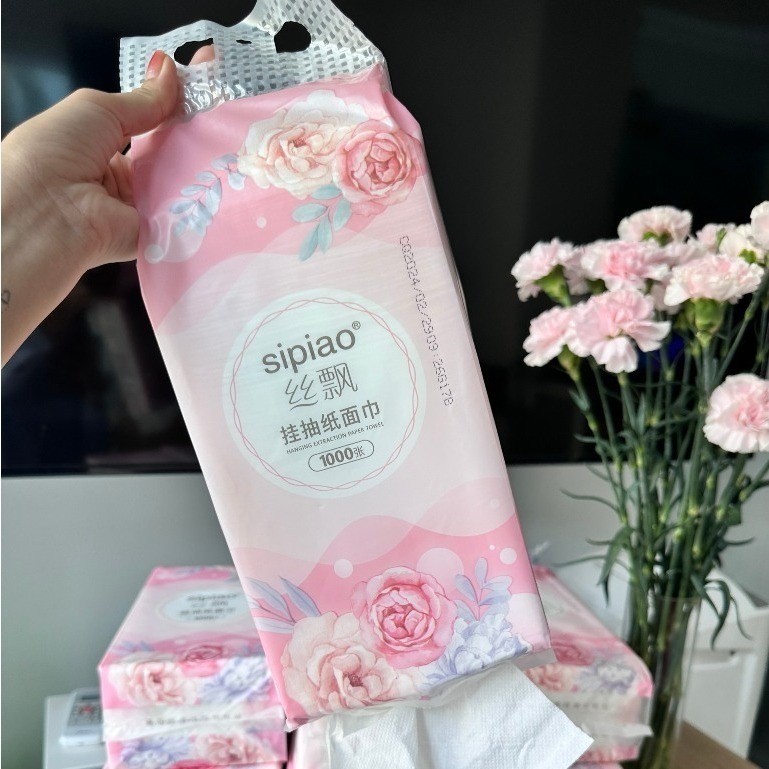 Giấy Rút Sipiao Chef&Chef Hoa Hồng Treo Tường 1000 Tờ Tặng Kèm Móc Dán ...