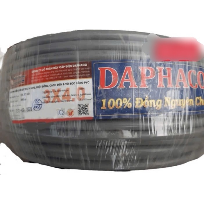 BÁN LẺ 50M- DÂY ĐIỆN 3 LÕI DAPHACO 3X4.0 - 2 VỎ BỌC, RUỘT ĐỒNG NGUYÊN CHẤT 100% | Shopee Việt Nam