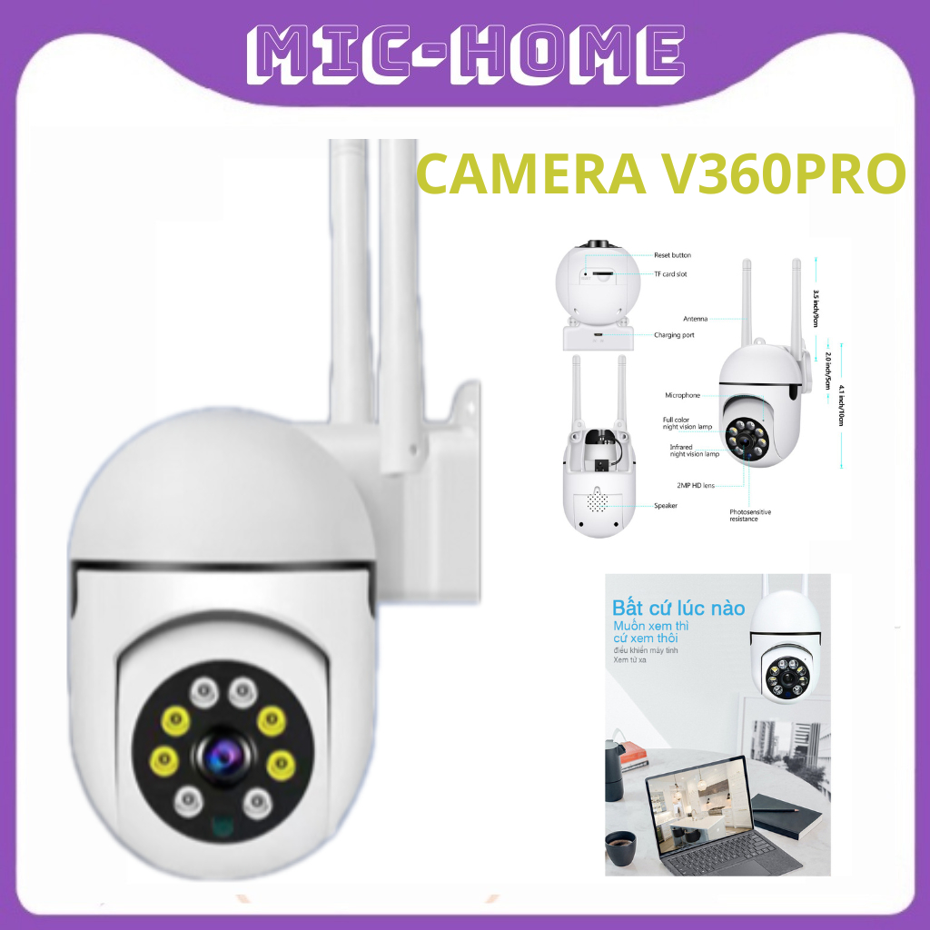 Camera ngoài trời V360PRO, camera wifi ngoài trời full hd 2 chiều gọi ...