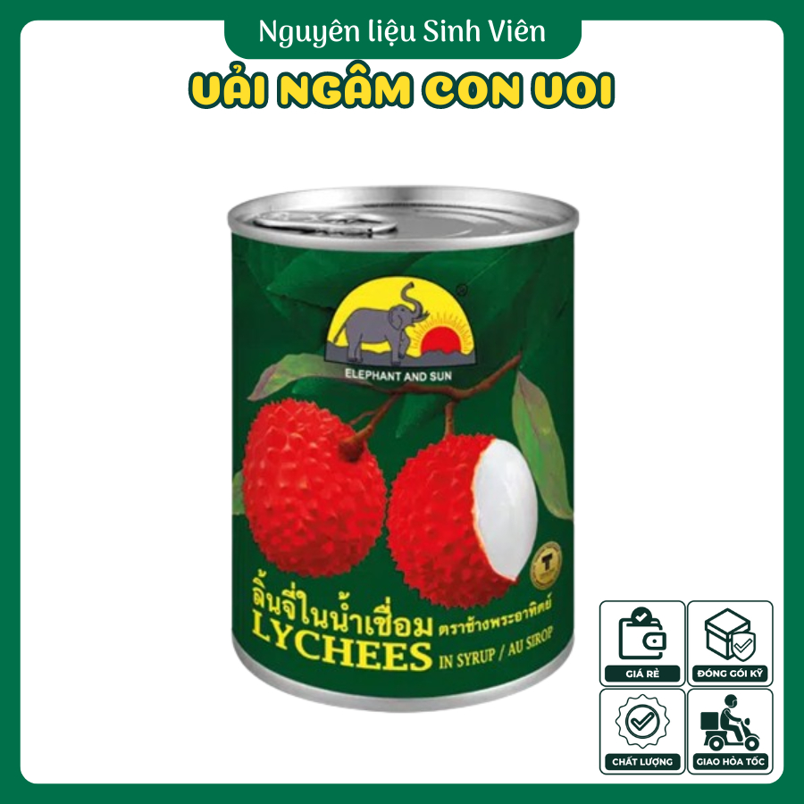 Vải ngâm nước đường đóng lon Con Voi | Shopee Việt Nam