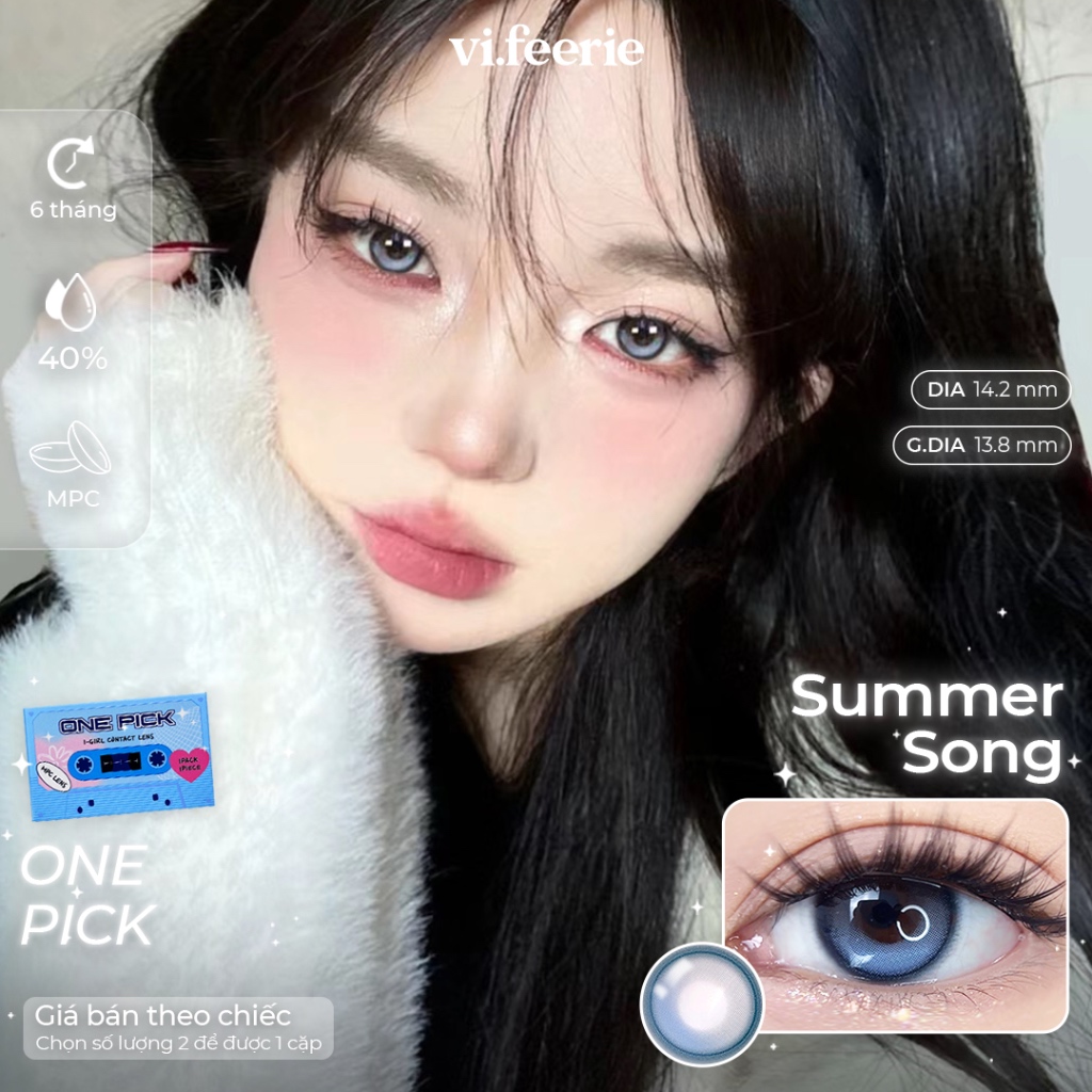 Kính áp tròng (lens) xanh douyin highlight khoá trục cấp ẩm cao ONE ...
