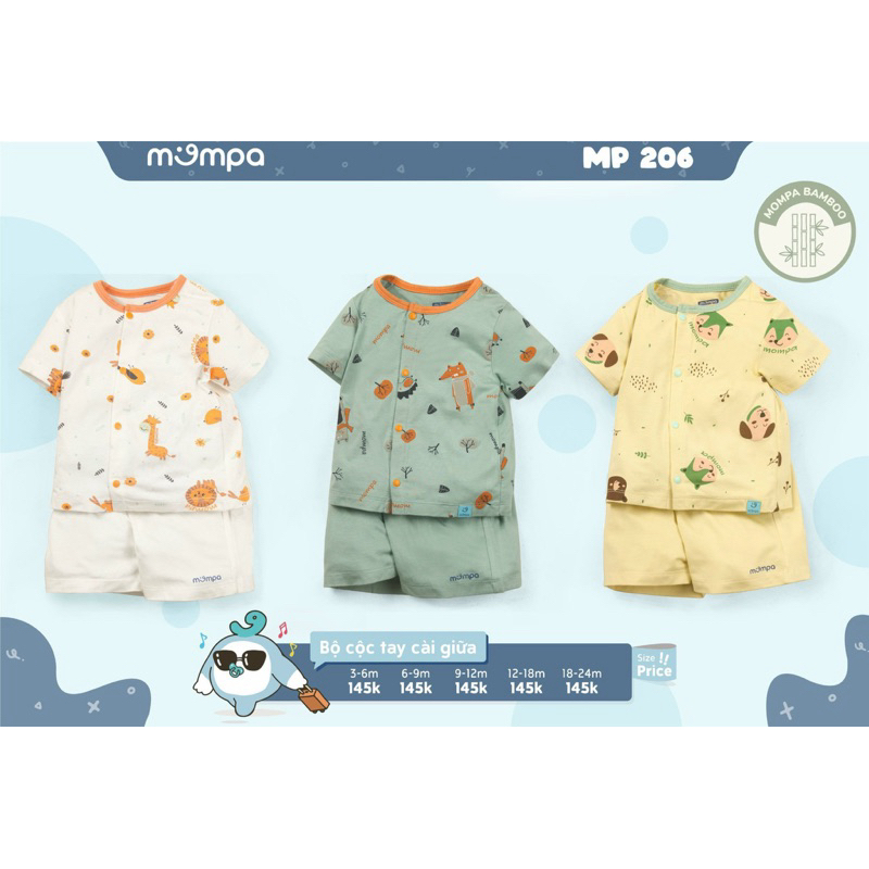 Mompa - Bộ cài giữa cộc tay Bamboo 3 màu MP206 | Shopee Việt Nam