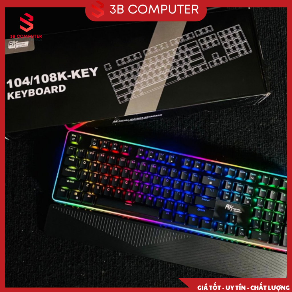 BÀN PHÍM CƠ ROYAL KLUDGE RK918 LED RGB CÓ KÊ TAY | Shopee Việt Nam