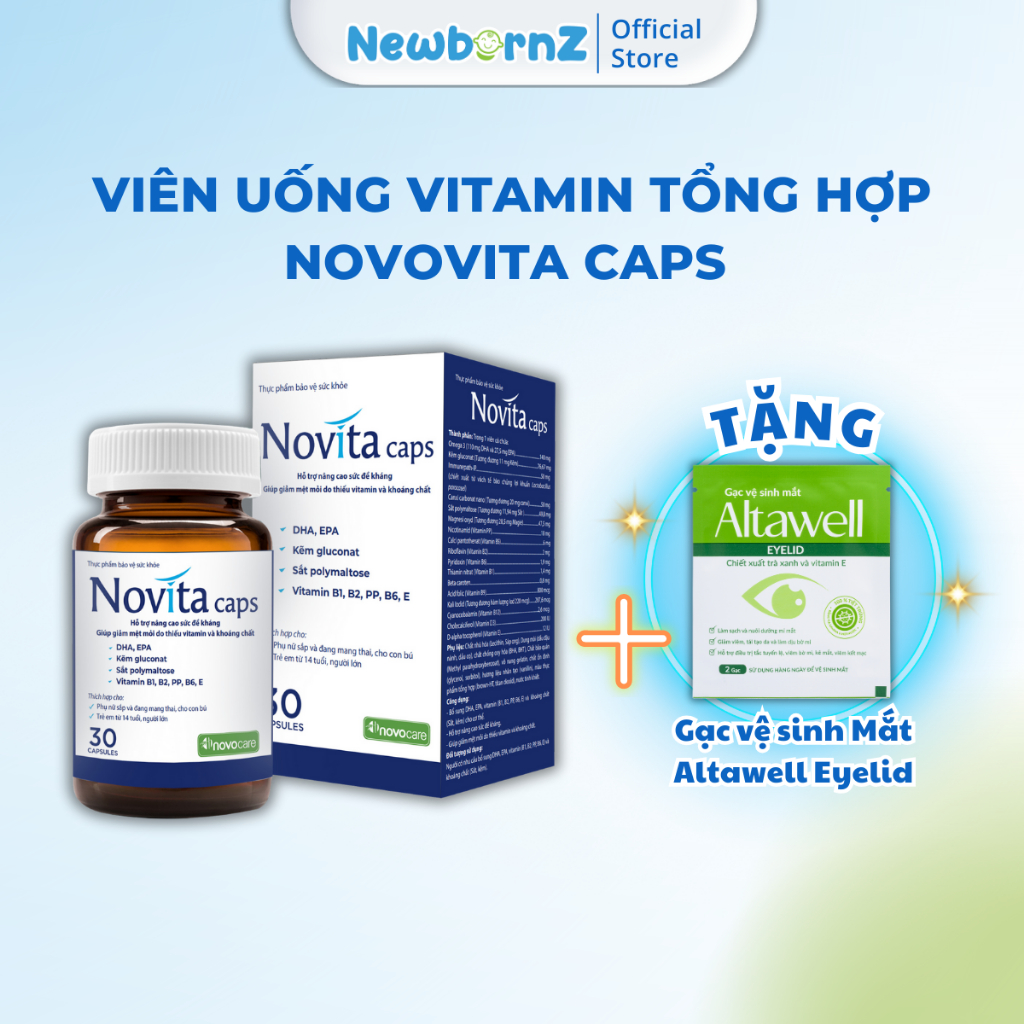 Viên tổng hợp Novita Cap - Giúp bổ sung DHA, EPA, vitamin, khoáng chất ...