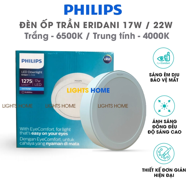 Đèn LED ốp trần Philips Eridani RD Surface 17W, 22W - Hàng chính hãng ...