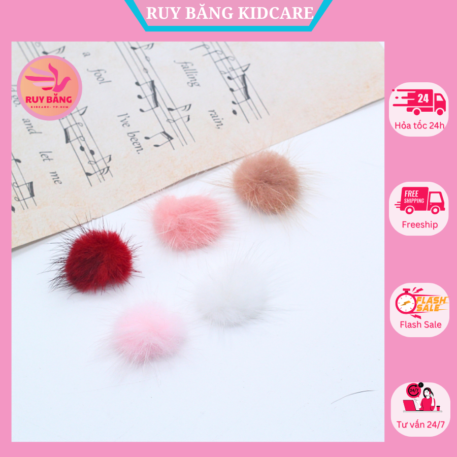 CỤC BÔNG/ LÔNG THỎ TRÒN HQ/ Pom pom gắn phụ kiện hoa tai, phụ kiện tóc ...