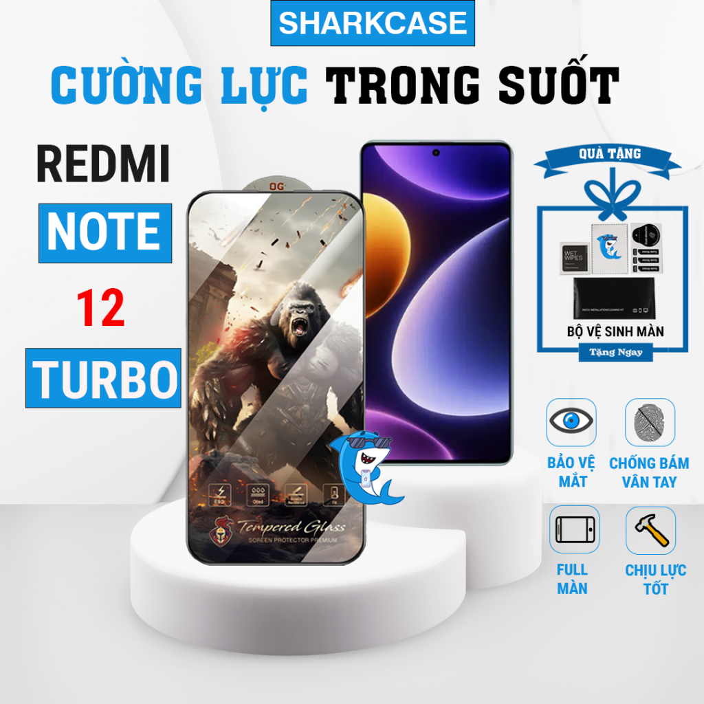 Kính cường lực Redmi note 12 turbo full màn chịu lực cảm ứng mượt chống ...