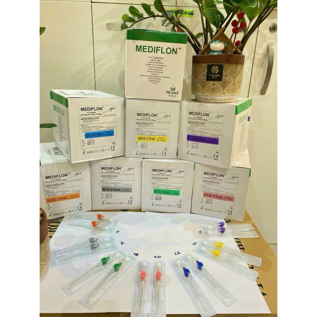 Hộp 100 cây Kim luồn tĩnh mạch kim catheter tiêm truyền tĩnh mạch ...