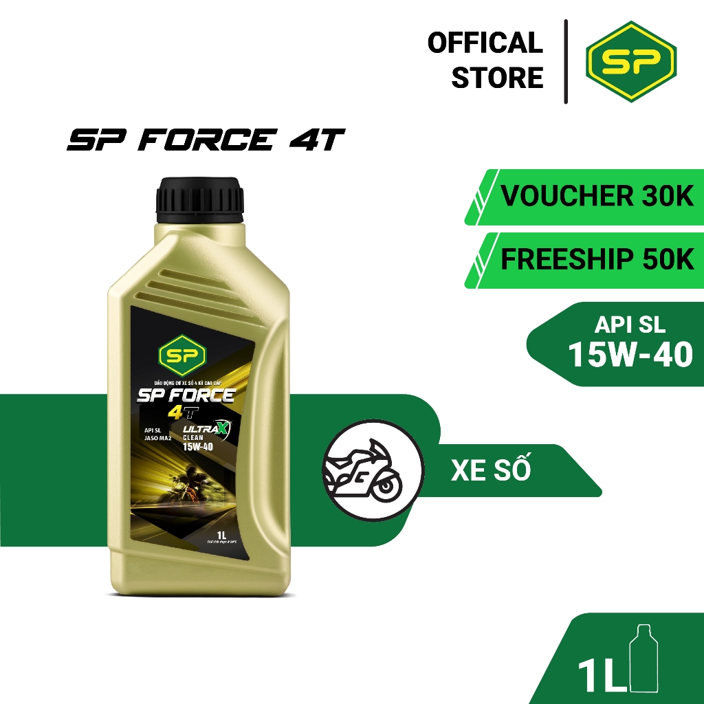 Dầu nhớt Saigon Petro - SP Force 4T - 15W40 SL - Dung tích 0.8L/1L ...