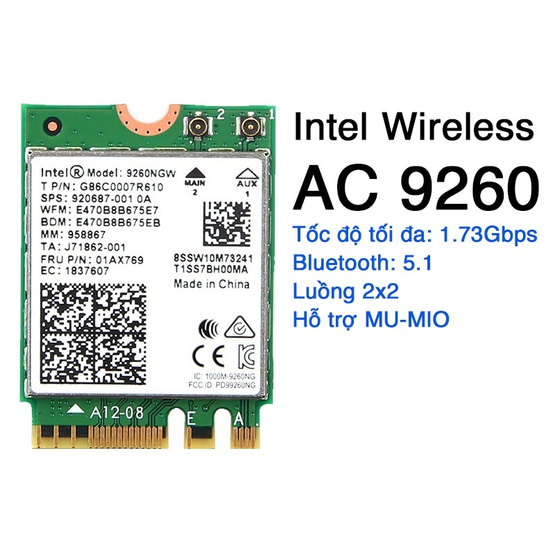 Card wifi AC 9260 - Intel® Wireless-AC 9260 (M.2/NGFF-2230) | Shopee ...