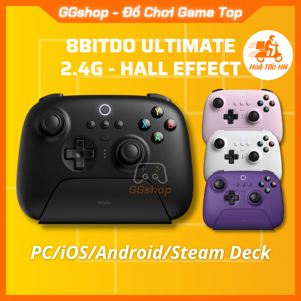 Tay cầm 8BitDo Ultimate 2.4G Wireless Hall Effect kèm Dock sạc chơi Game đa nền tảng | Shopee ...