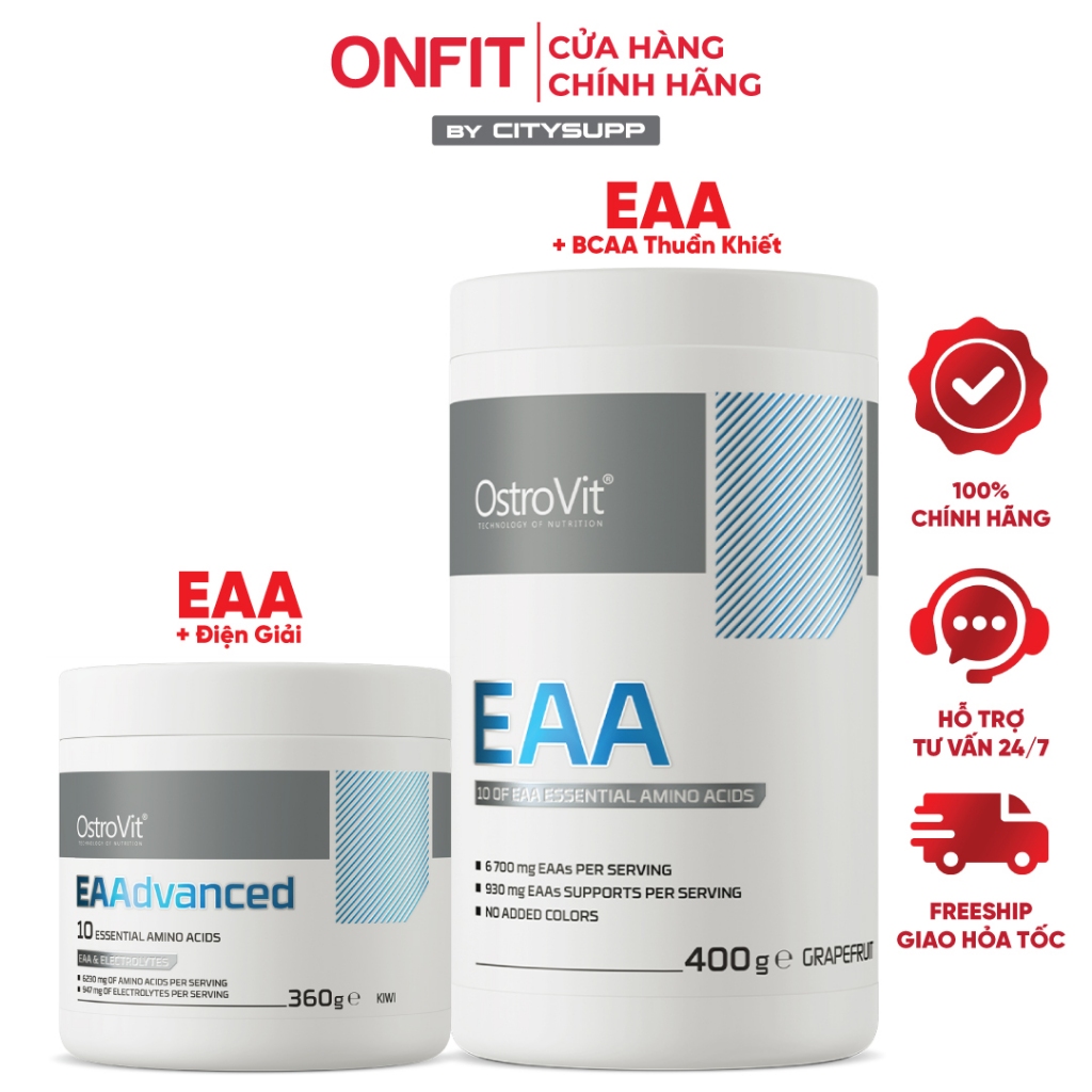 OstroVit EAA 400g ( 40 Lần Dùng) | Hỗ Trợ Phục Hồi, Xây Dựng Cơ Bắp, Chống Dị Hóa và Tăng Sức ...