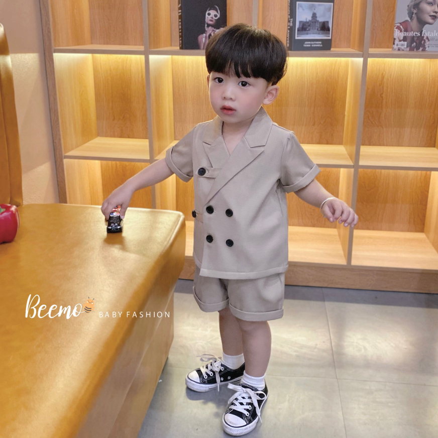 Bộ vest bé trai hàn quốc BEEMO B038, Set bộ suit công tử bé trai chất ...