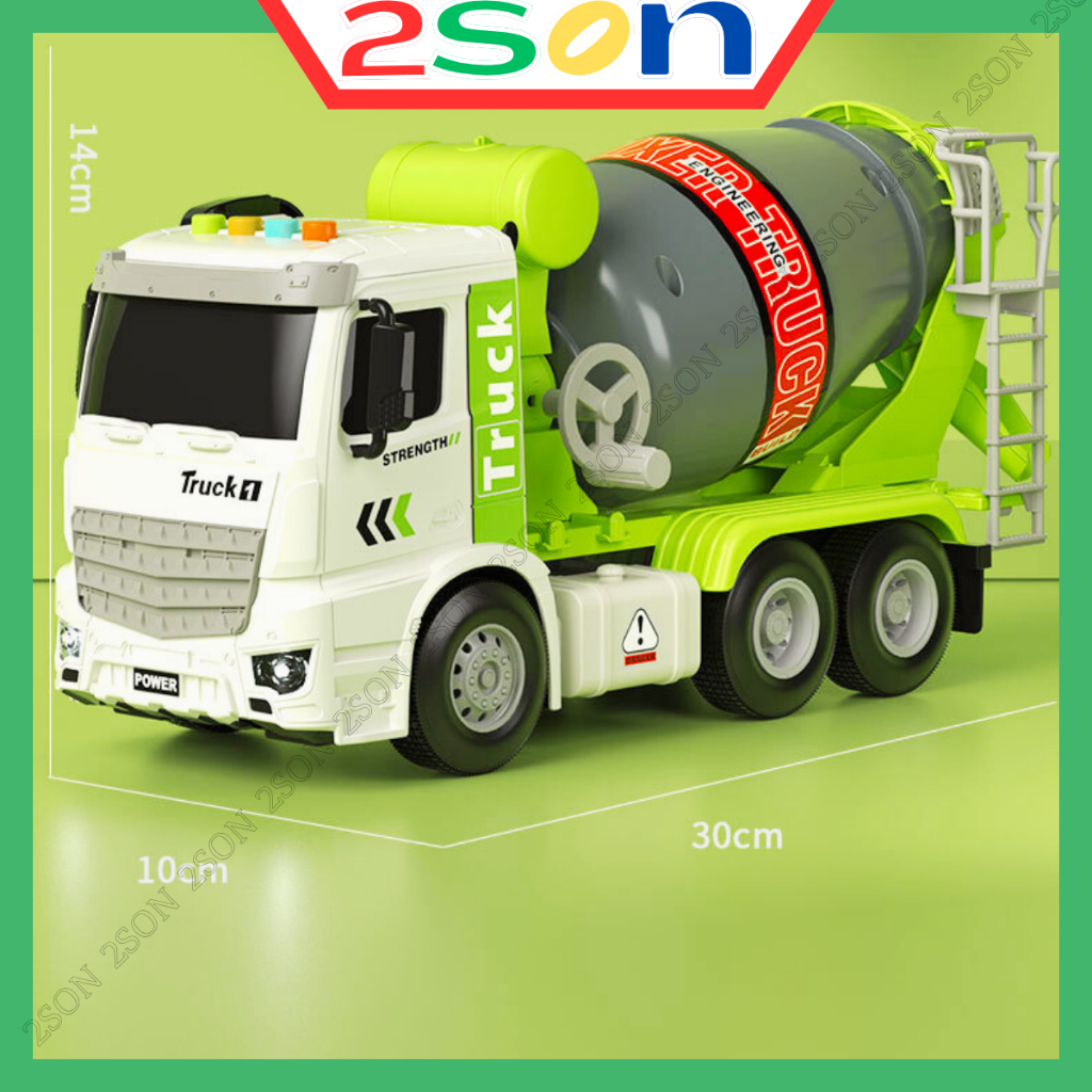 Xe Trộn Bê Tông Size Lớn 30CM 2SON, Có Thể Xoay Bể Trộn, Xe Đồ Chơi ...