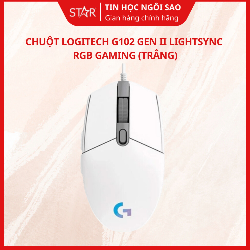 Chuột Logitech G102 Gen II Lightsync RGB Gaming (Trắng) - Bảo hành 24 tháng | Shopee Việt Nam