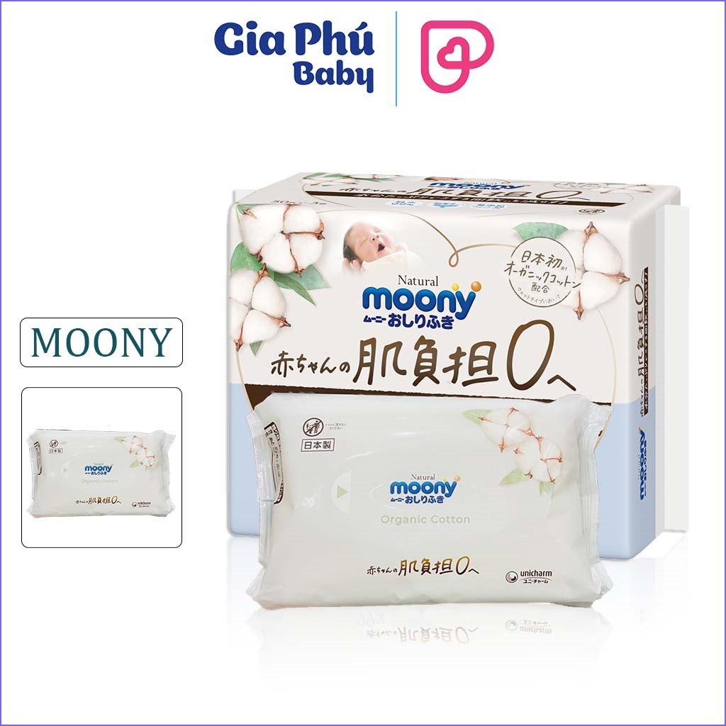 Bịch Giấy Ướt Moony 50 tờ Nội Địa Nhật Bản hàng chính hãng | Shopee Việt Nam