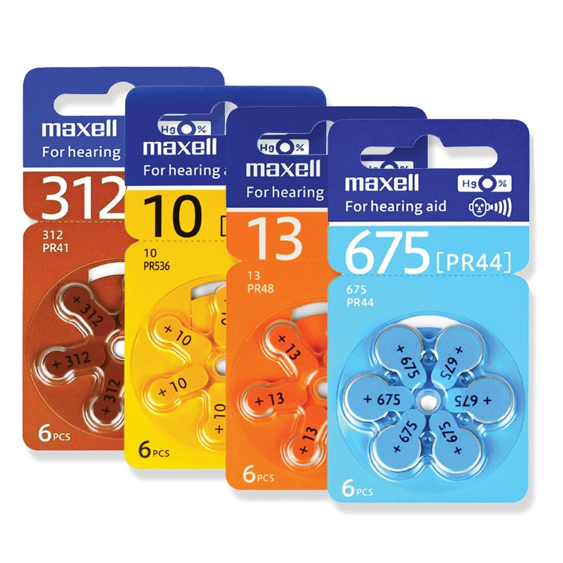 Pin Máy Trợ Thính Maxell PR48-13 / PR44-675 / PR536-10 / PR41-312 Chính Hãng Vỉ 6 Viên | Shopee ...