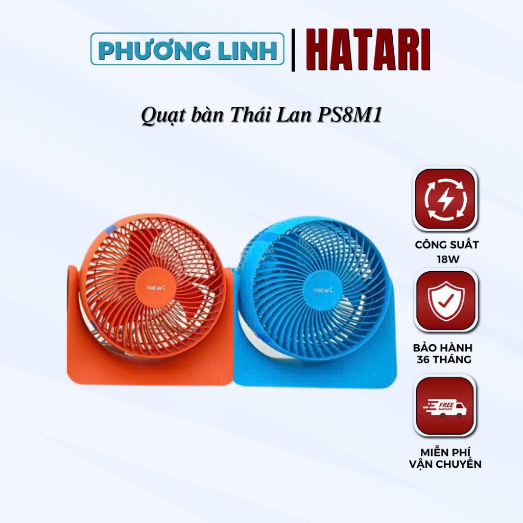 Quạt bàn Hatari PS8M1 - Công suất 18W - Hàng chính hãng - Bảo hành 36 ...