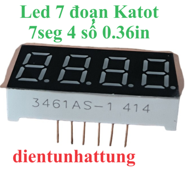 LED 7 ĐOẠN 1 SỐ + 2 SỐ + 3 SỐ + 4 SỐ ANODE + KATOT 0.36IN ĐỎ, LED 7 SEG ...