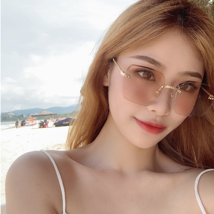 Kính thời trang nữ, kính nữ không viền dải màu Gradient cao cấp A4004 ...