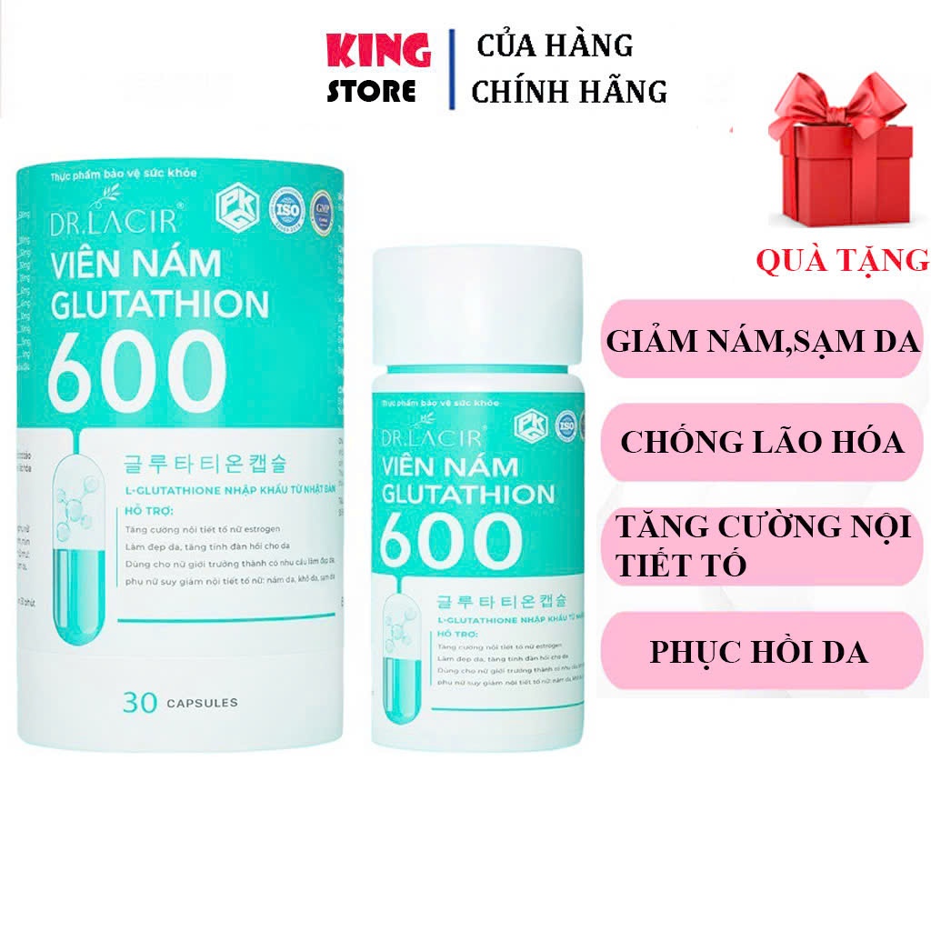 Viên Uống Trắng Da Glutathione 600 Dr Lacir Chính Hãng, Hạn Chế Lão Hoá Da, Nếp Nhăn, Tăng Nội ...