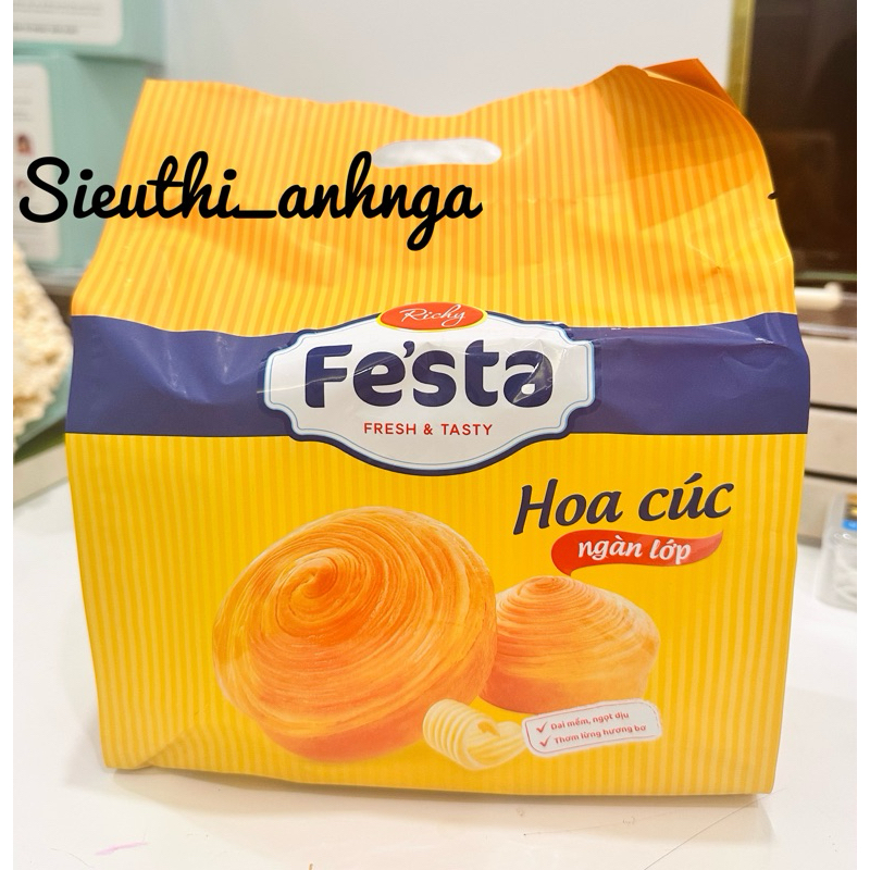 Bánh mì hoa cúc ngàn lớp Festa Richy 120g (40g x 3 gói) | Shopee Việt Nam