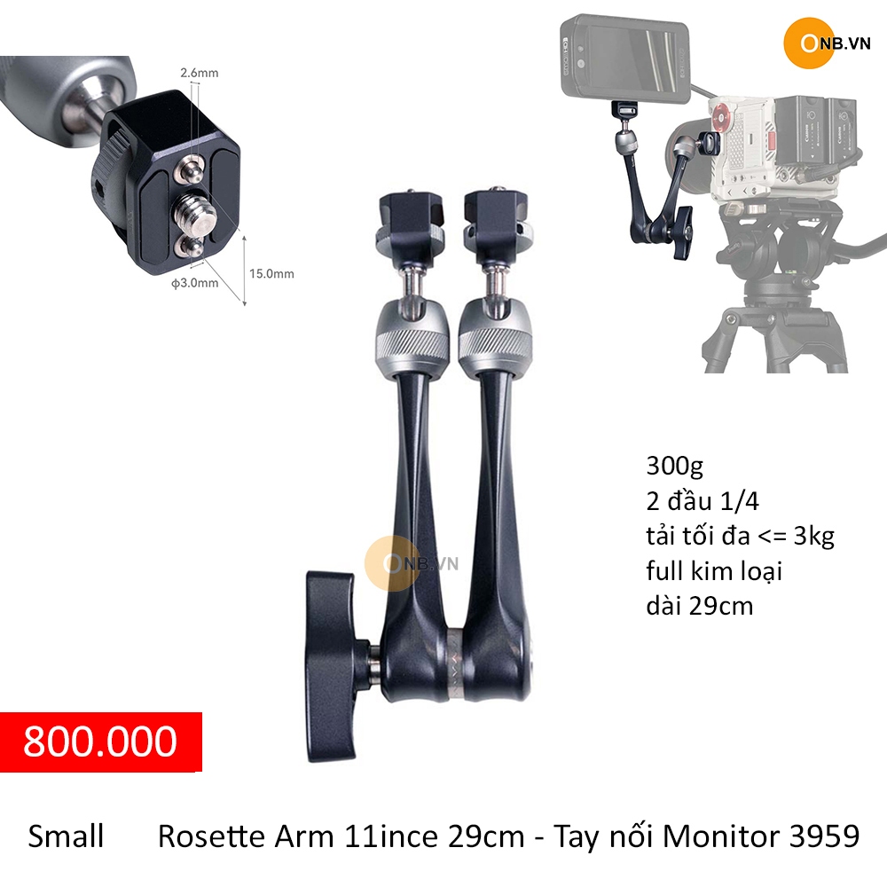 Small -Rig Rosette Arm 29cm - Tay nối Monitor full kim loại 3959 ...